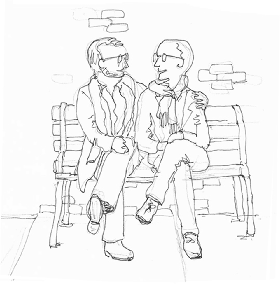 Two Guys in the Village – Midgeworks Paintings & Illustrations